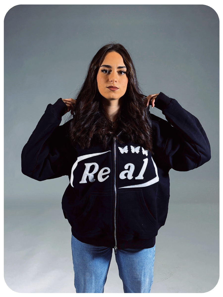 REAL ESSENTIAL FULL ZIP (BLACK) – Realshop